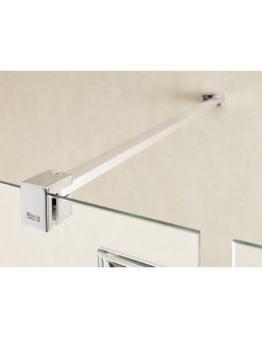 Mampara Frontal Fijo Roca Line Df Perfilería Plata Brillo Cristal ...